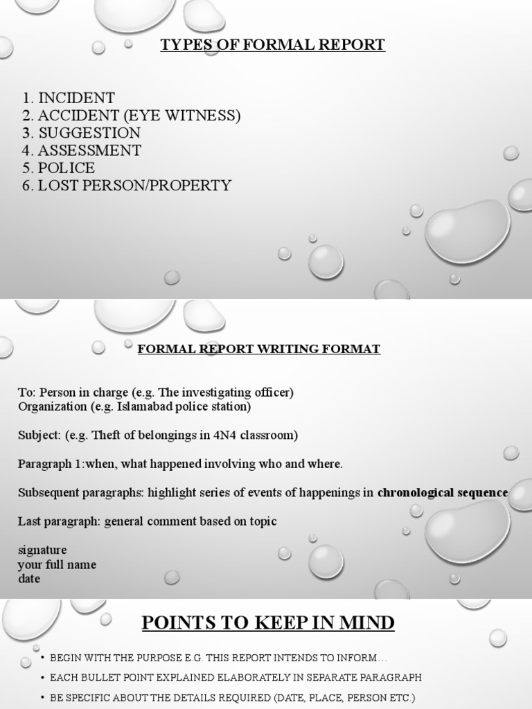 Formal Report Writing | PDF | Politics | Mystery, Thriller & Crime Fiction