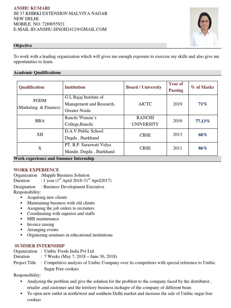 Resume Anshu - Singh2412@ | PDF | Small And Medium Sized Enterprises | Marketing