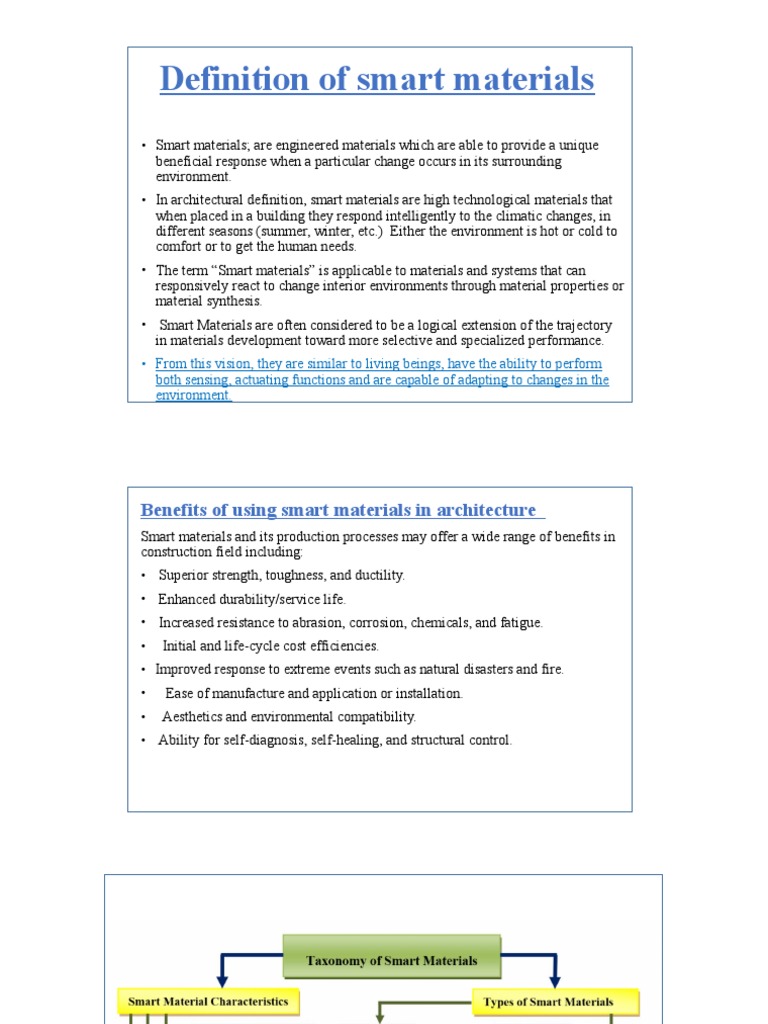 Definition of Smart Materials | PDF | Titanium Dioxide | Nanotechnology
