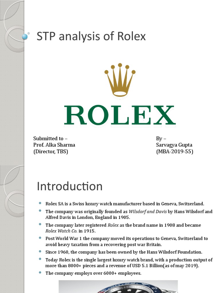 STP Analysis of Rolex | PDF | Marketing | Business Economics