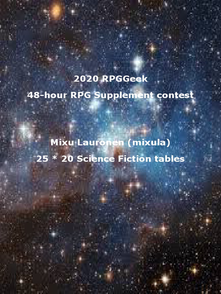 25 X d20 Science Fiction Tables | PDF | Weaponry | Science