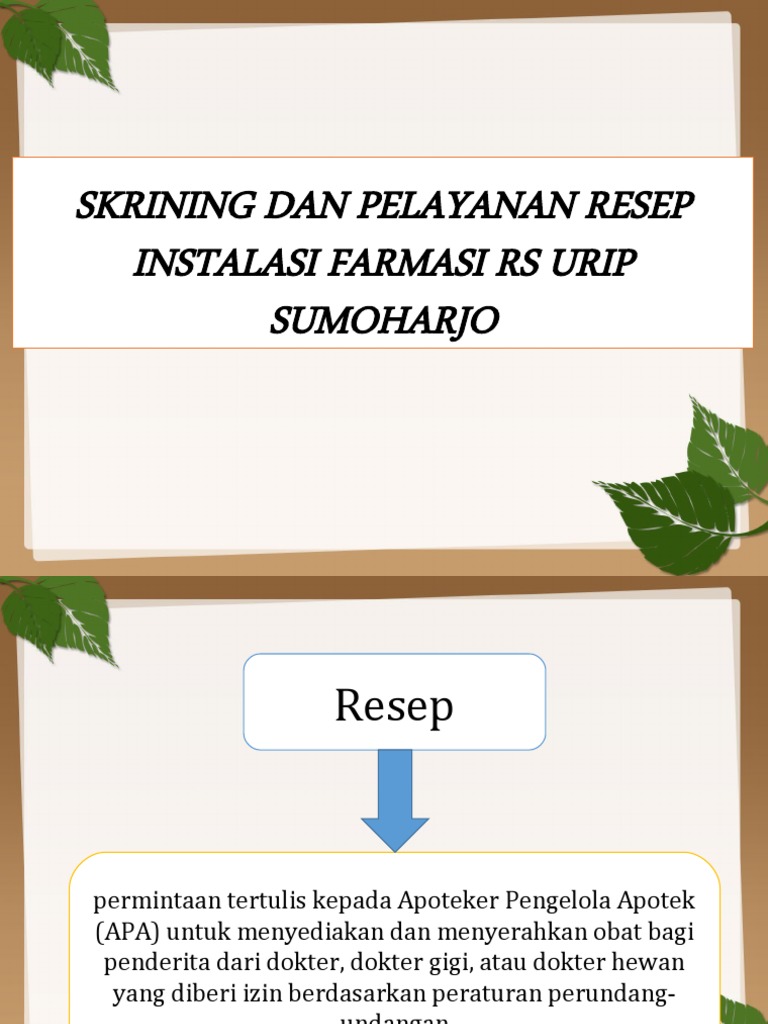 Proses Skrining Resep Farmasi | PDF | Kesehatan Holistik