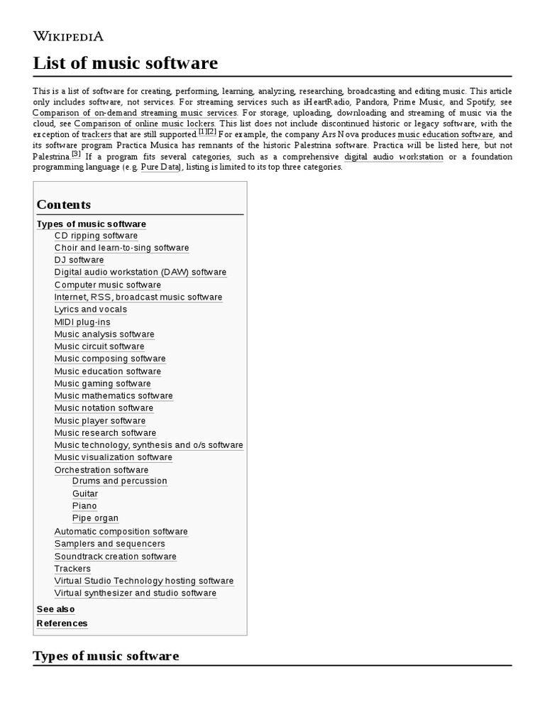 List of Music Software | PDF | Synthesizer | Digital Technology