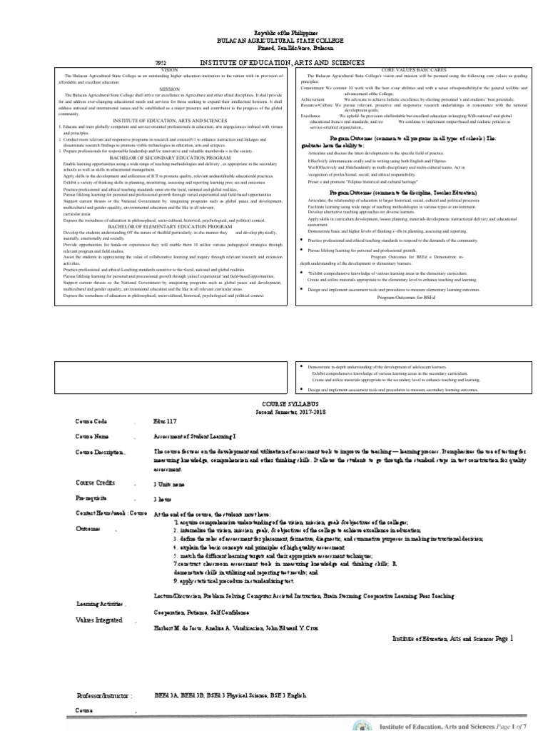 ASSESSMENT - of - Student - Learning - 1 | PDF | Educational Assessment ...