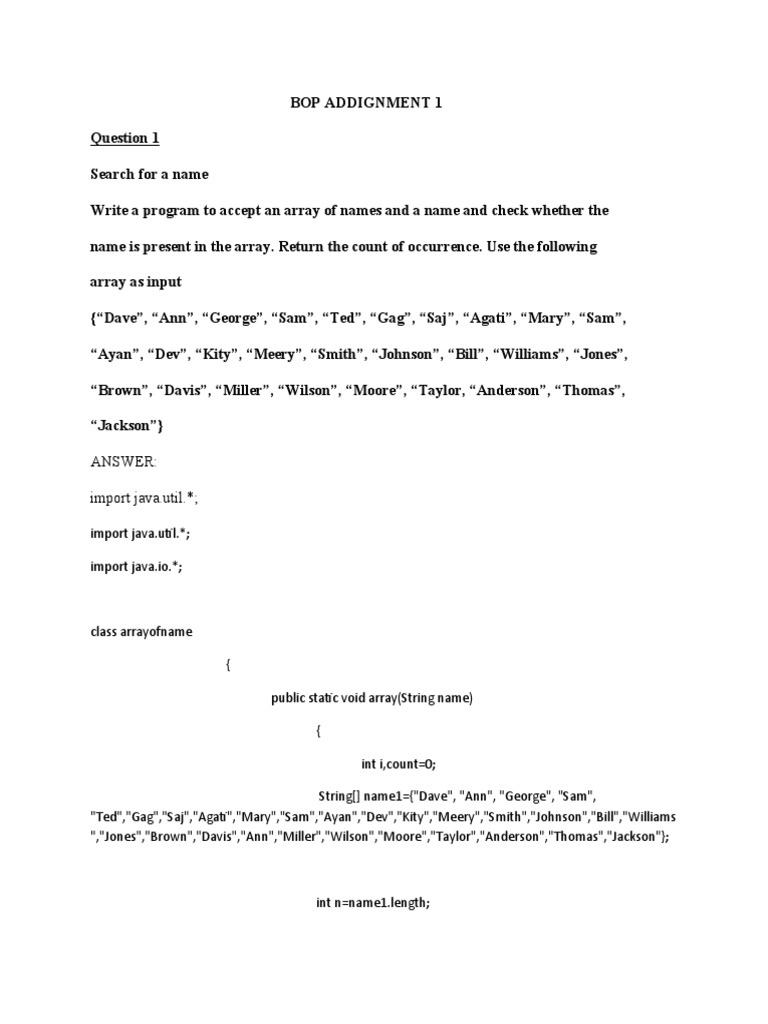 Bop Assignment 1 | PDF | Integer (Computer Science) | Array Data Structure