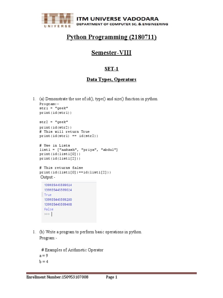 Python Lab Manual Set 01-04 | PDF | Subroutine | Computer Programming