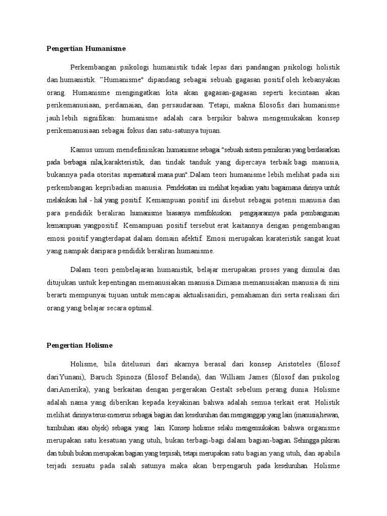 Pengertian Humanisme | PDF | Sains & Matematika