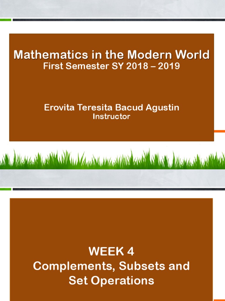 Mathematics in The Modern World: First Semester SY 2018 - 2019 | PDF ...