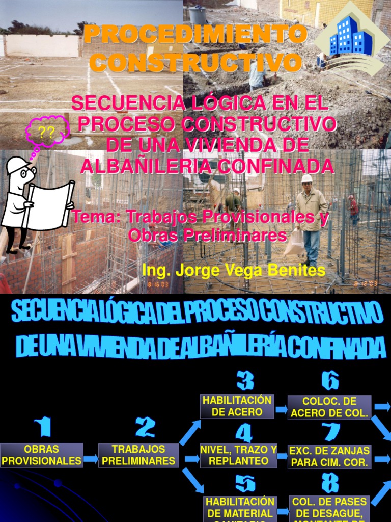 Proceso Constructivo de Obras Provisionales | PDF | Ingeniería de Edificación | Ingeniero civil