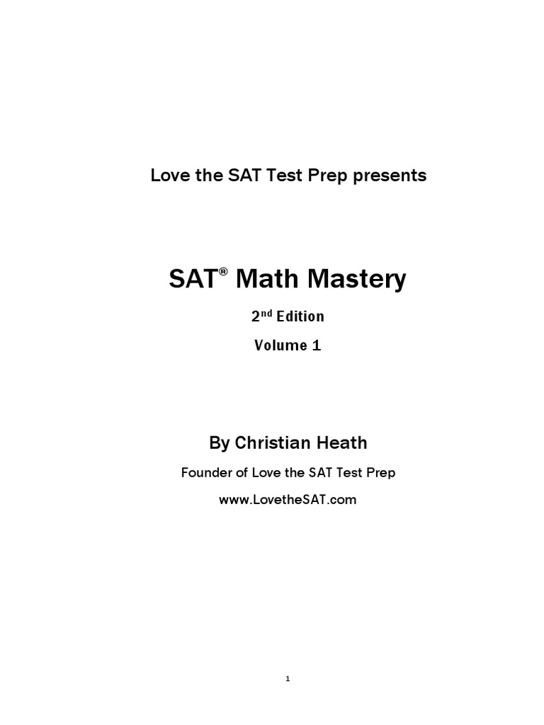(SAT Math Mastery (Book 1) ) Christian Heath - SAT Math Mastery ...