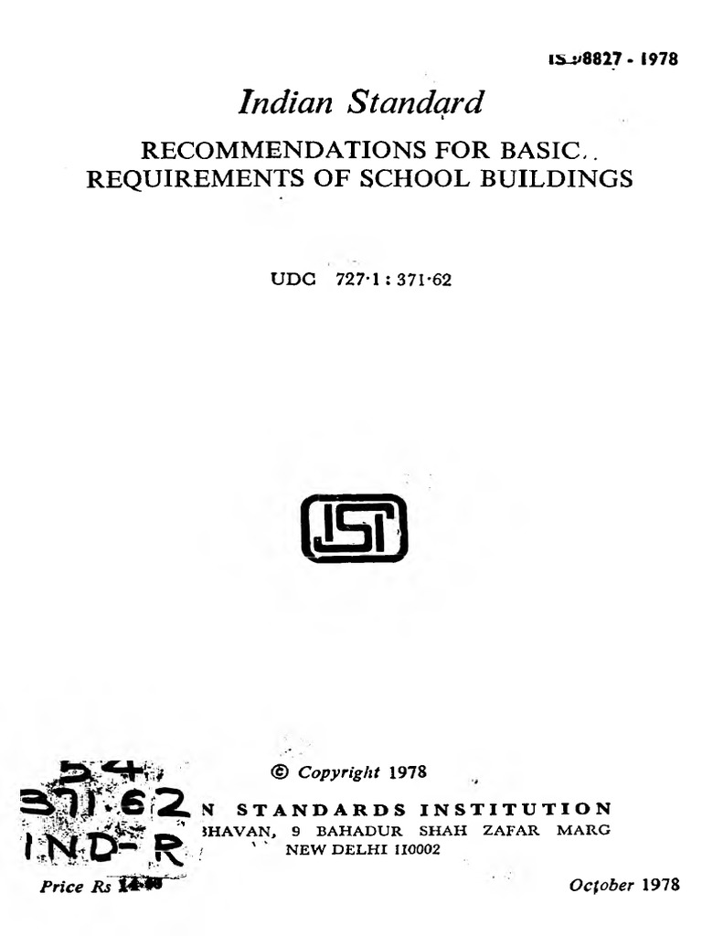 Indian Standard Recommendations For Basic Requirements of School ...
