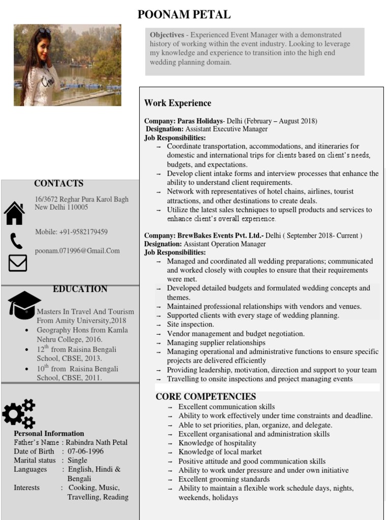 Resume Poonam Petal | PDF | Economies | Business