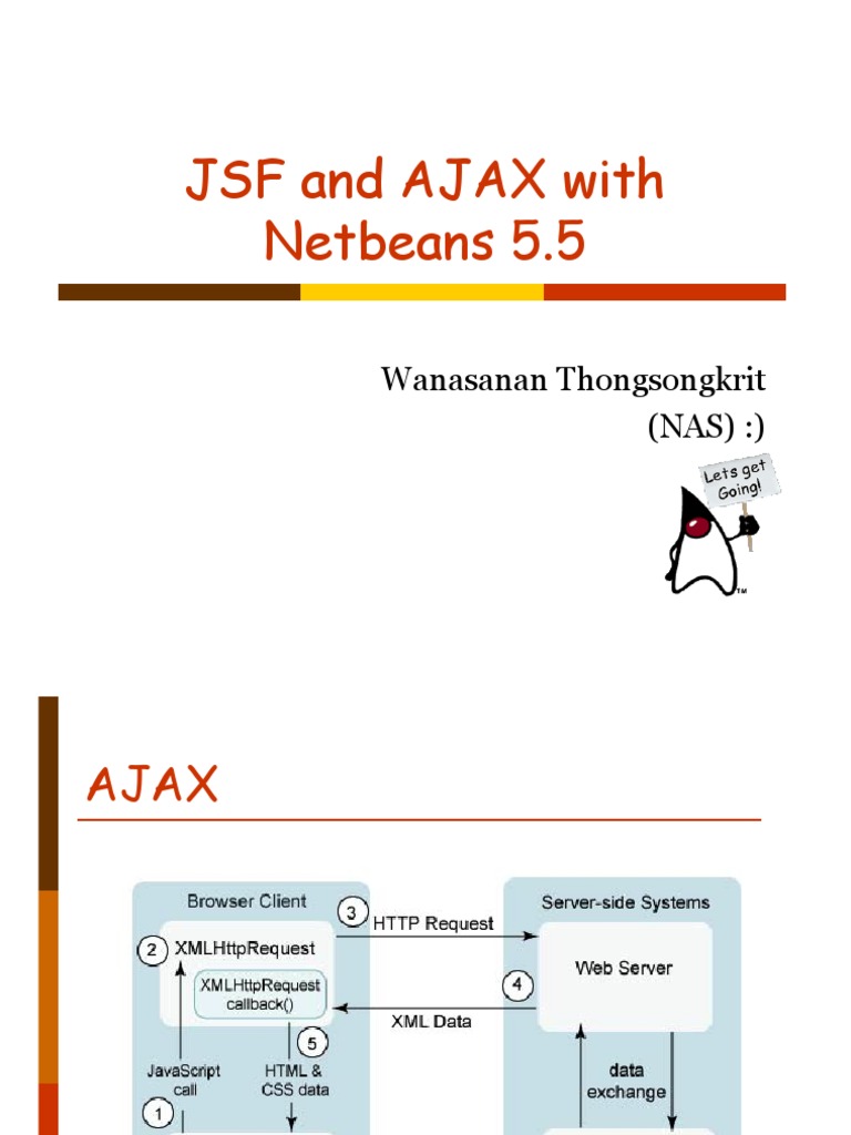 JSF and AJAX With Netbeans 5.5: Wanasanan Thongsongkrit (NAS) :) | PDF | Ajax (Programming) | Json