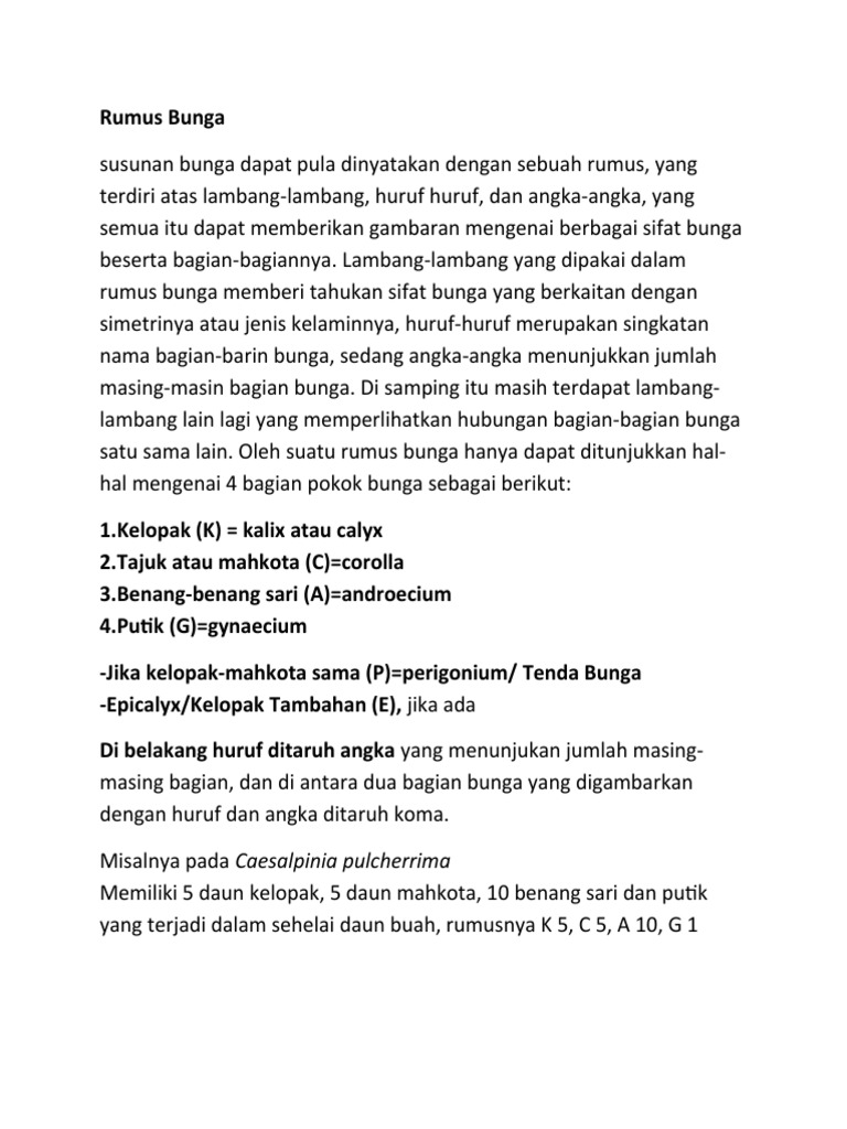 Rumus Bunga dan Simbolnya | PDF