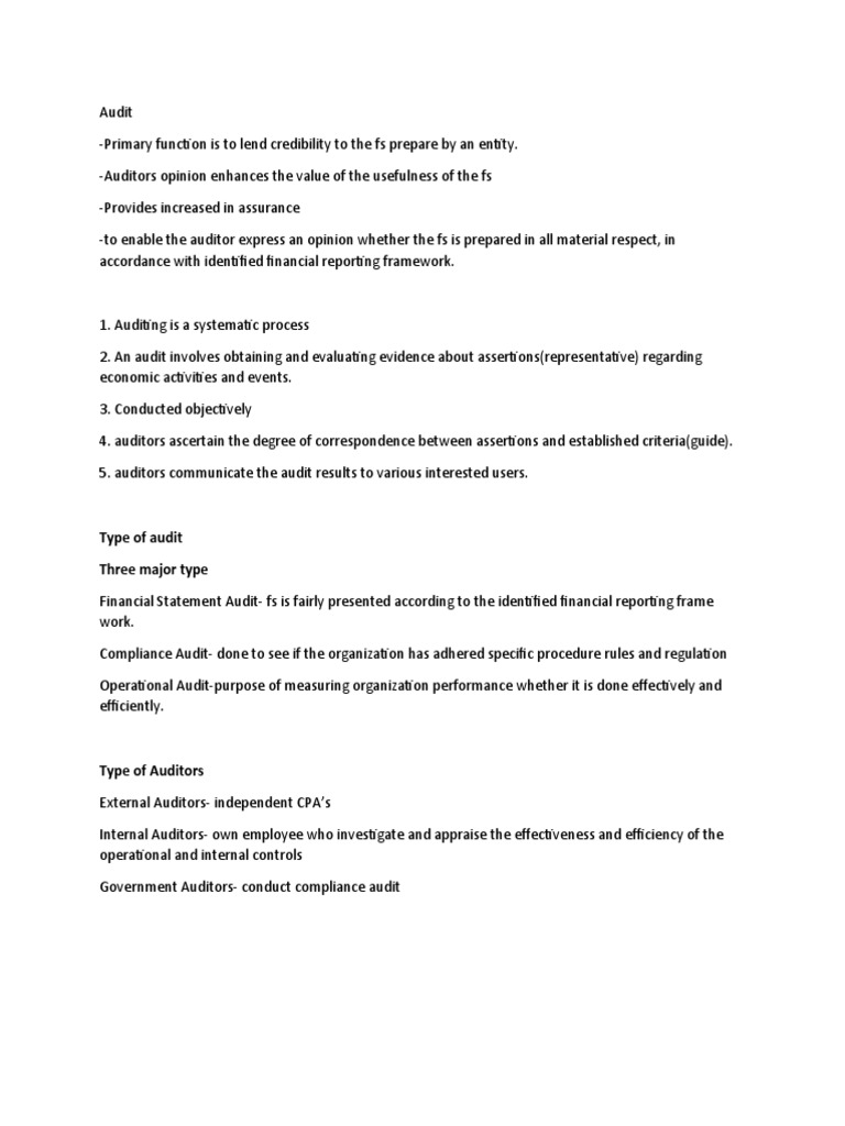 Type of Audit Three Major Type | PDF | Financial Audit | Audit