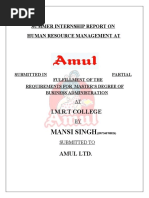 AMUL HRM Project Report | PDF | Economies | Business