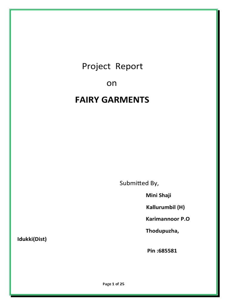 Project Report Garment Unit | PDF | Clothing | Net Income