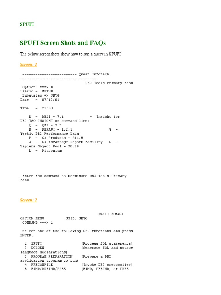 Spufi Screen Shots and Faqs | PDF | Computing | Ibm Db2