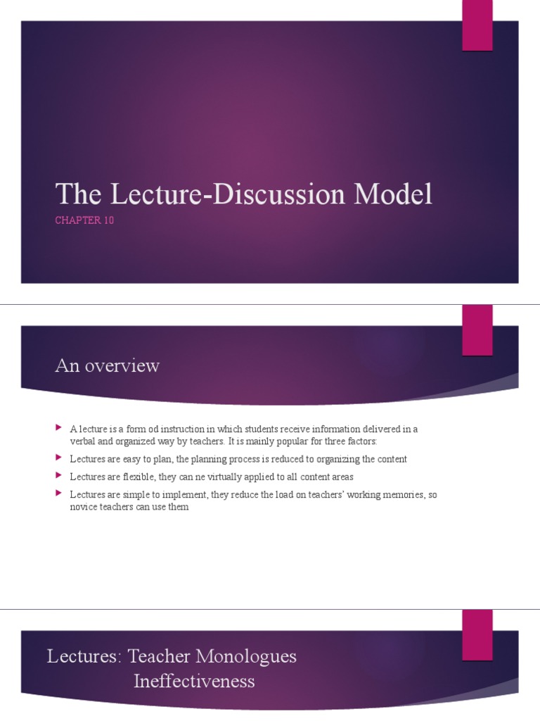 The Lecture-Discussion Model | PDF | Lecture | Memory