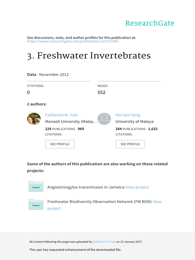 Freshwater Invertebrates Guide | PDF | Invertebrate | Shrimp