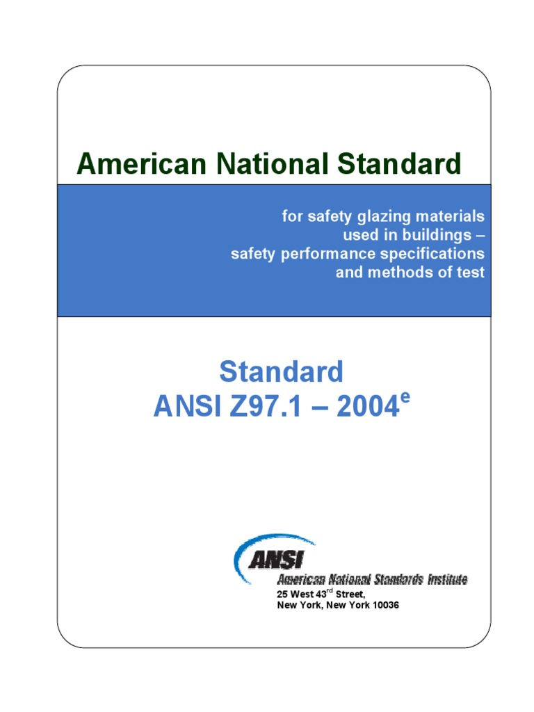Ansi Z97.1-2004 | PDF | Glasses | Safety