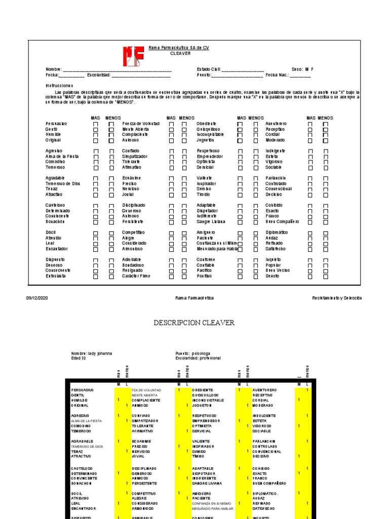 Perfil de personalidad y habilidades blandas de un candidato evaluado ...