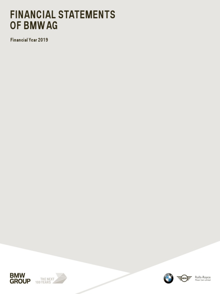 Financial Statements 2019 of BMW AG PDF | PDF | Valuation (Finance ...