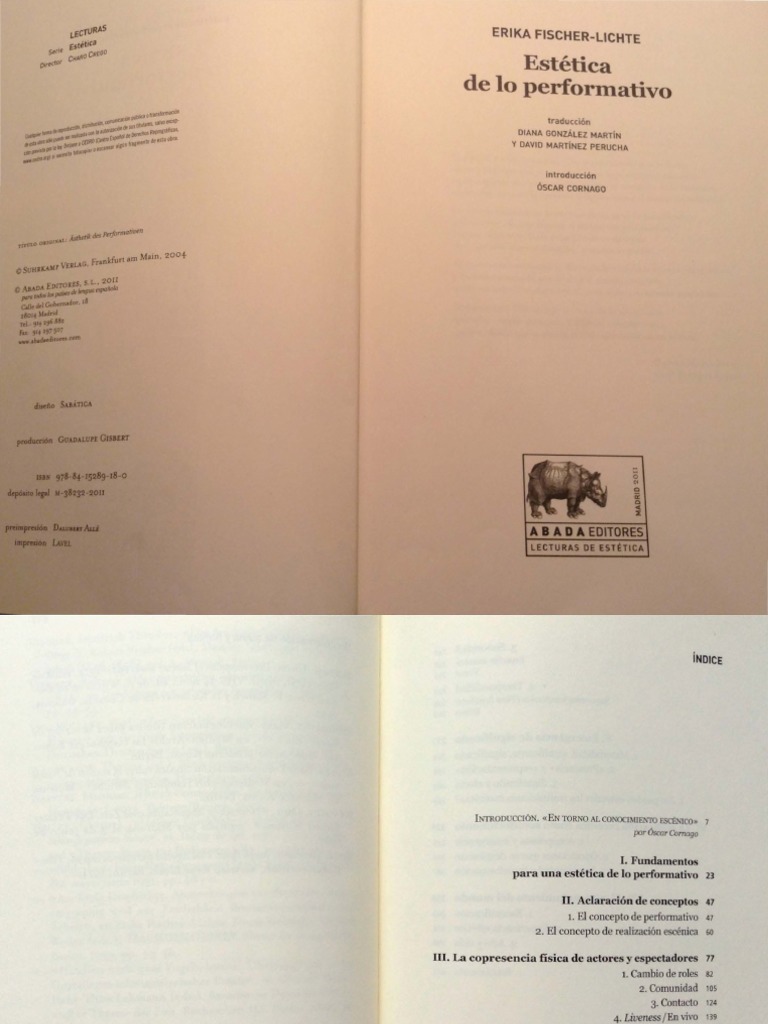 LICHTE, Erika Fischer. Estética de Lo Performativo PDF | PDF ...