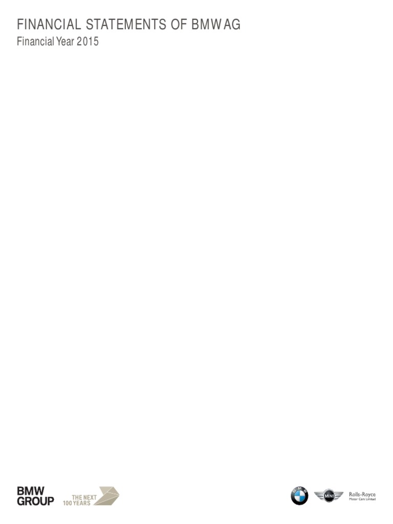 Financial Statements of BMW Ag | PDF | Depreciation | Valuation (Finance)