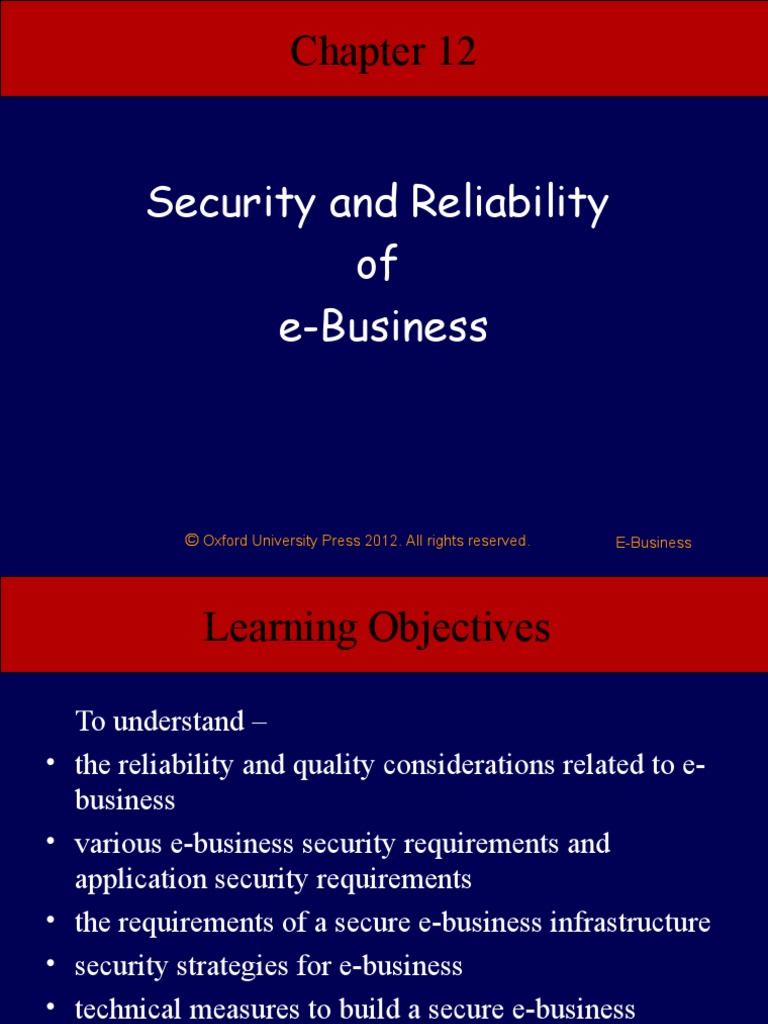 Security Reliability of e Business | PDF | Electronic Business ...