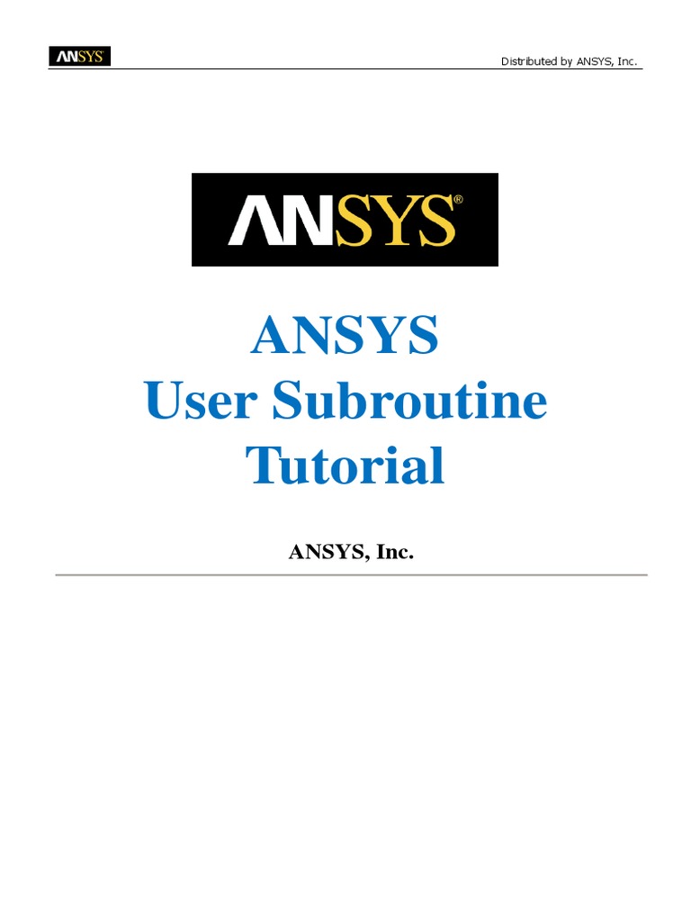 ANSYS Motion 2019 R3 User Subroutine Tutorial PDF | PDF | Library (Computing) | Computer File