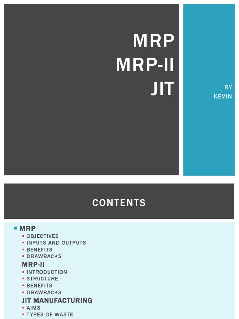 MRP PDF | PDF | Inventory | Business Economics