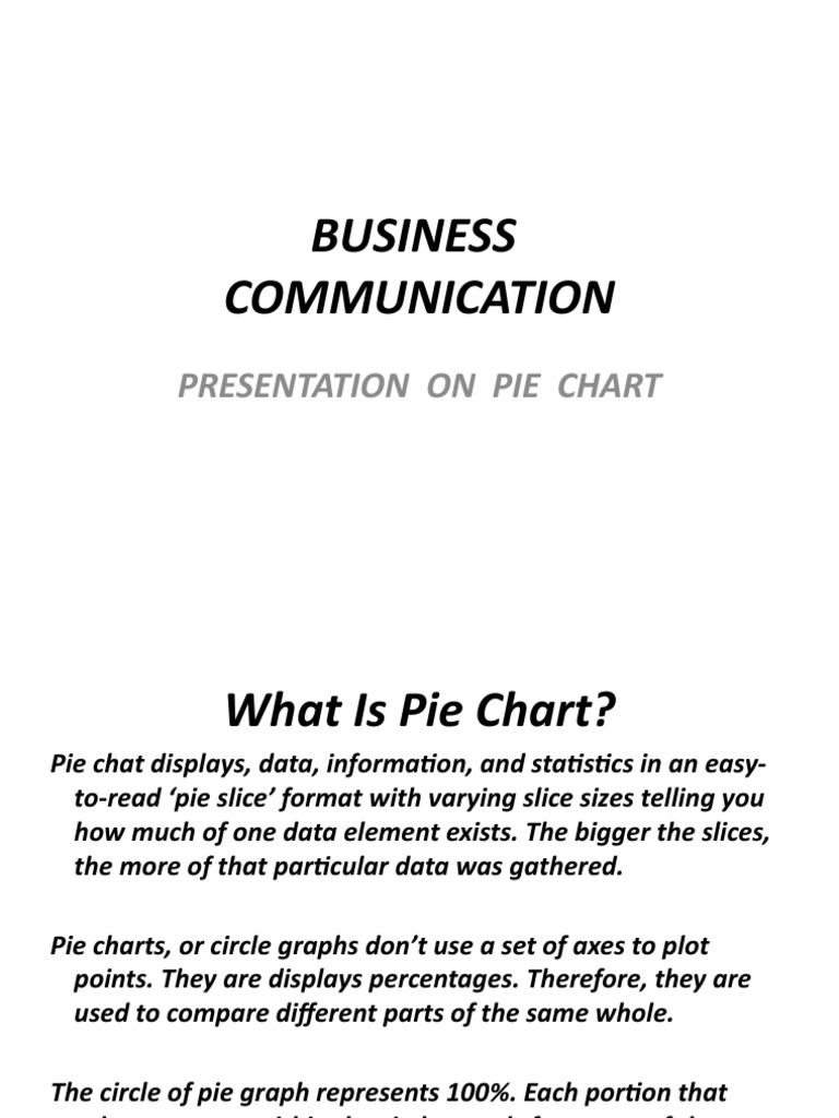 Effective Business Communication with Pie Charts | PDF | Pie Chart | Chart