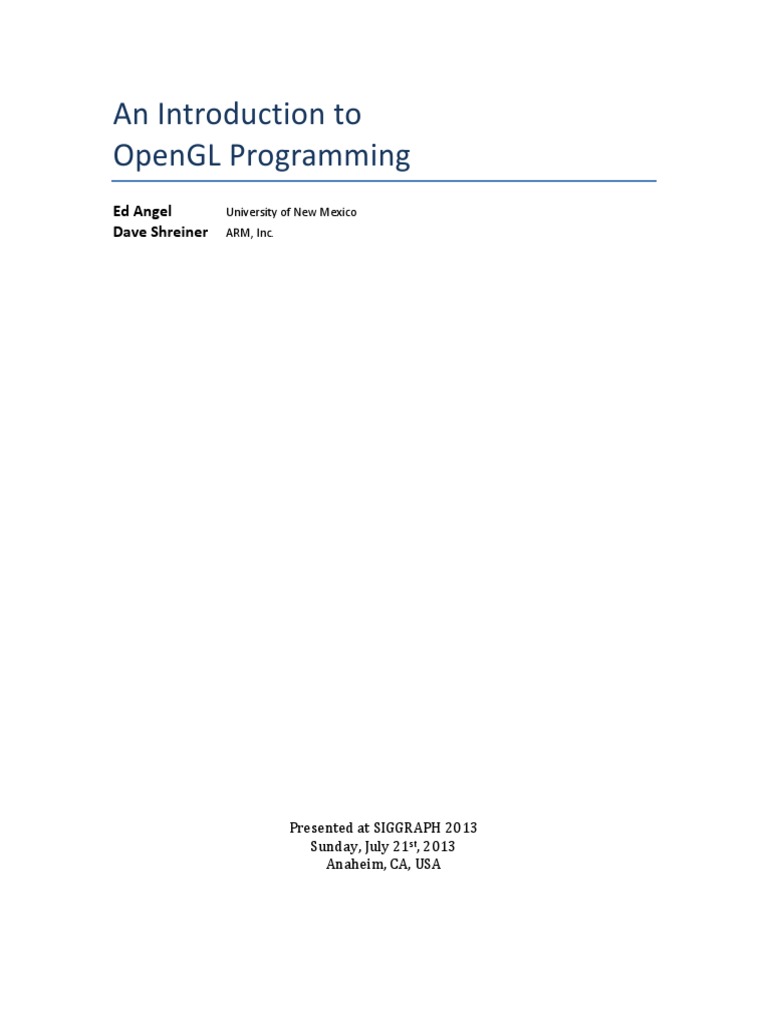 An Introduction To OpenGL Programming | PDF | Shader | Graphics ... An Introduction To OpenGL Programming | PDF | Shader | Graphics ...