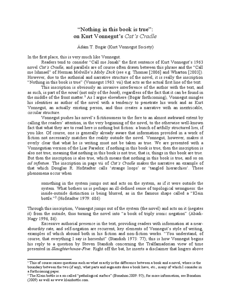 Nothing in This Book Is True (Ádám T. Bogár) | PDF | Kurt Vonnegut ...