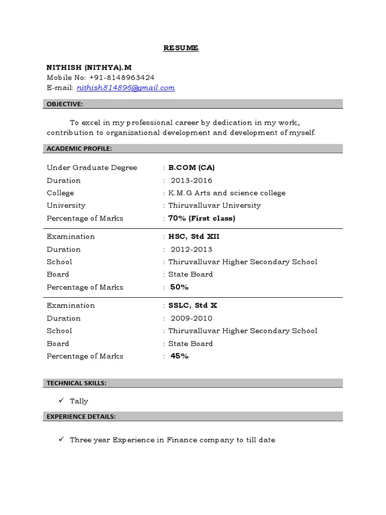 Resume Nithish | PDF