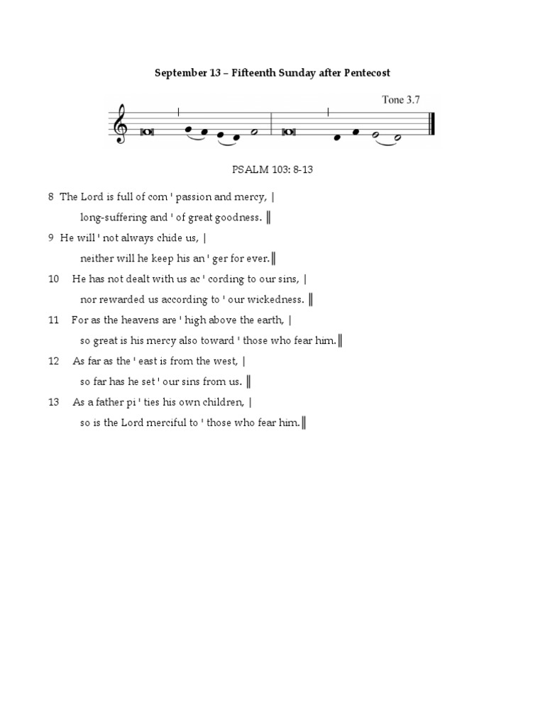 Psalm 103 in Plainsong | PDF