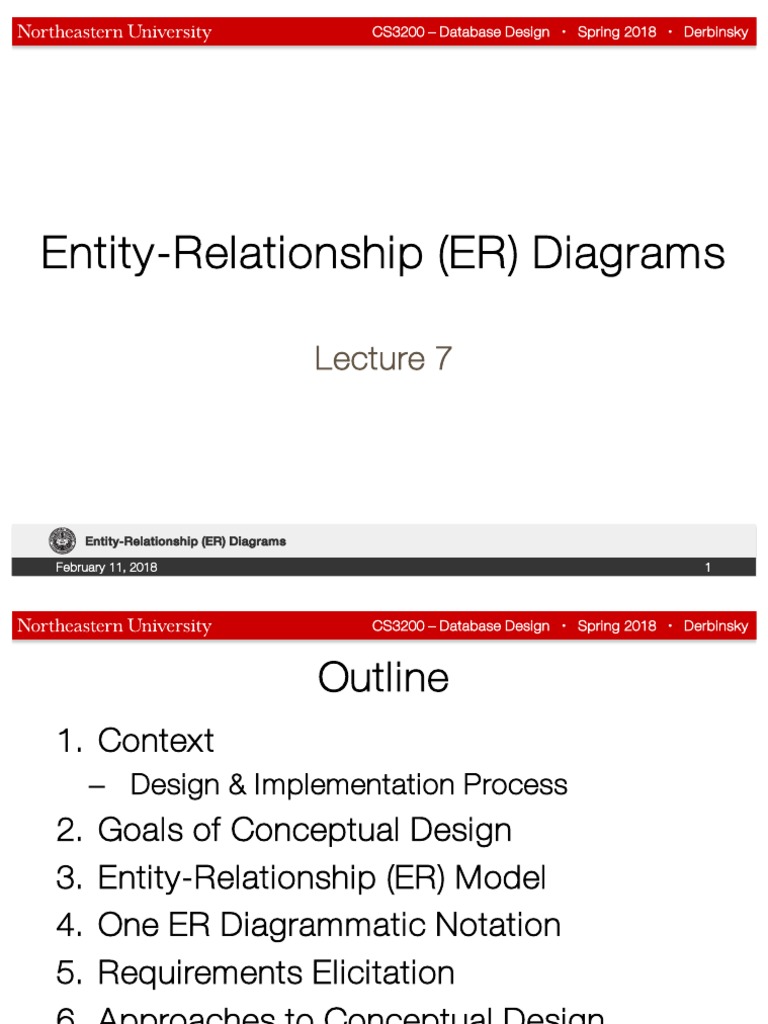 Lecture 07 Erd PDF | PDF | Database Design | Conceptual Model