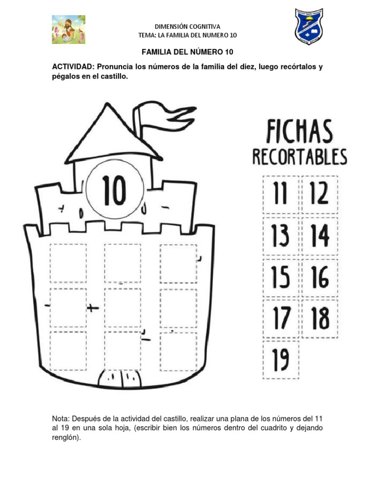 Actividades con la familia del número 10 | PDF | Arte