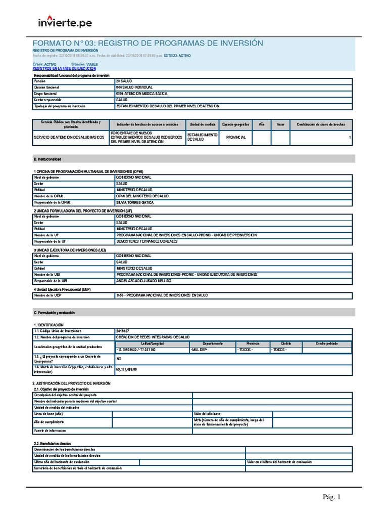 Formato Invierte - Pe | PDF | Lima | Valor presente neto