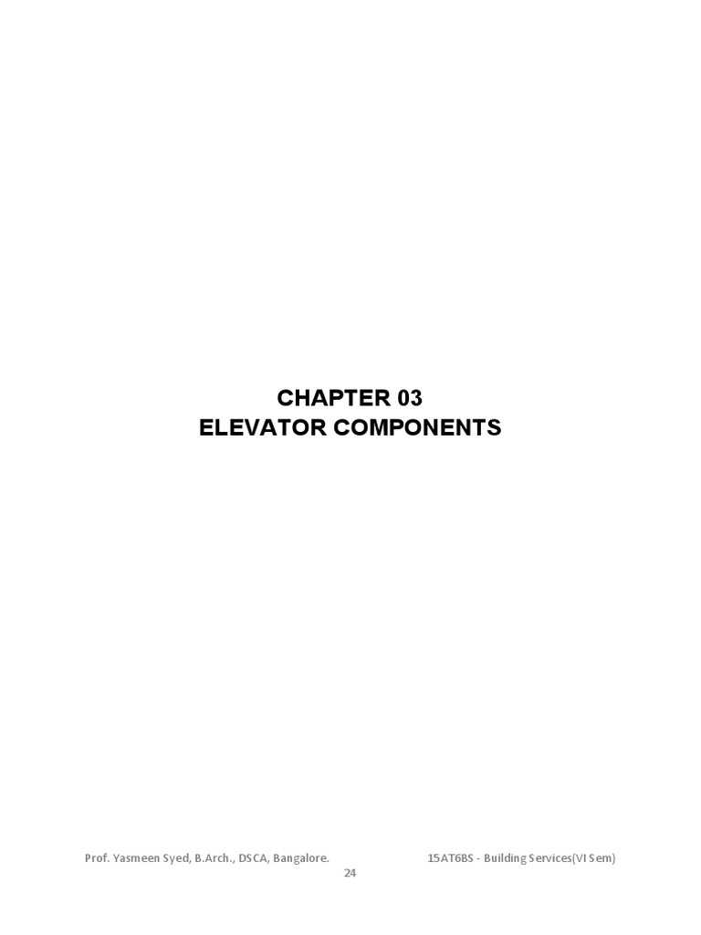 Ch3 - Components of Elevator | PDF | Elevator | Electric Motor