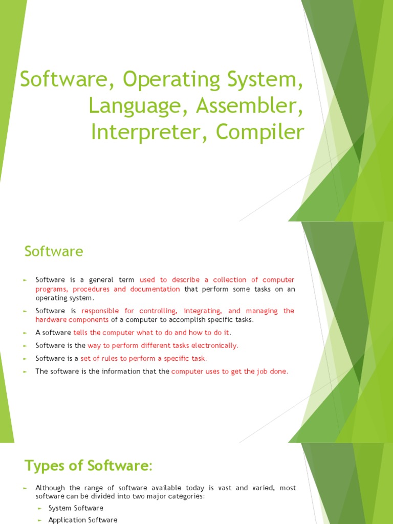 Software, Os, Assembler, Interpreter and Compiler | PDF | Operating ...
