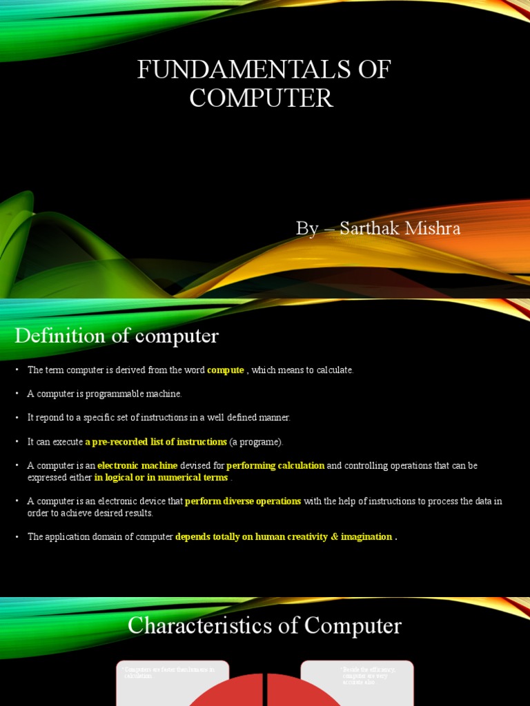 Fundamental of Computer | PDF | Microcomputers | Mainframe Computer