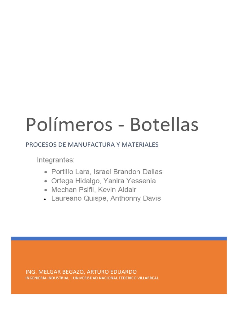 Polimeros - Botellas de Plastico | PDF | Polímeros | Botella