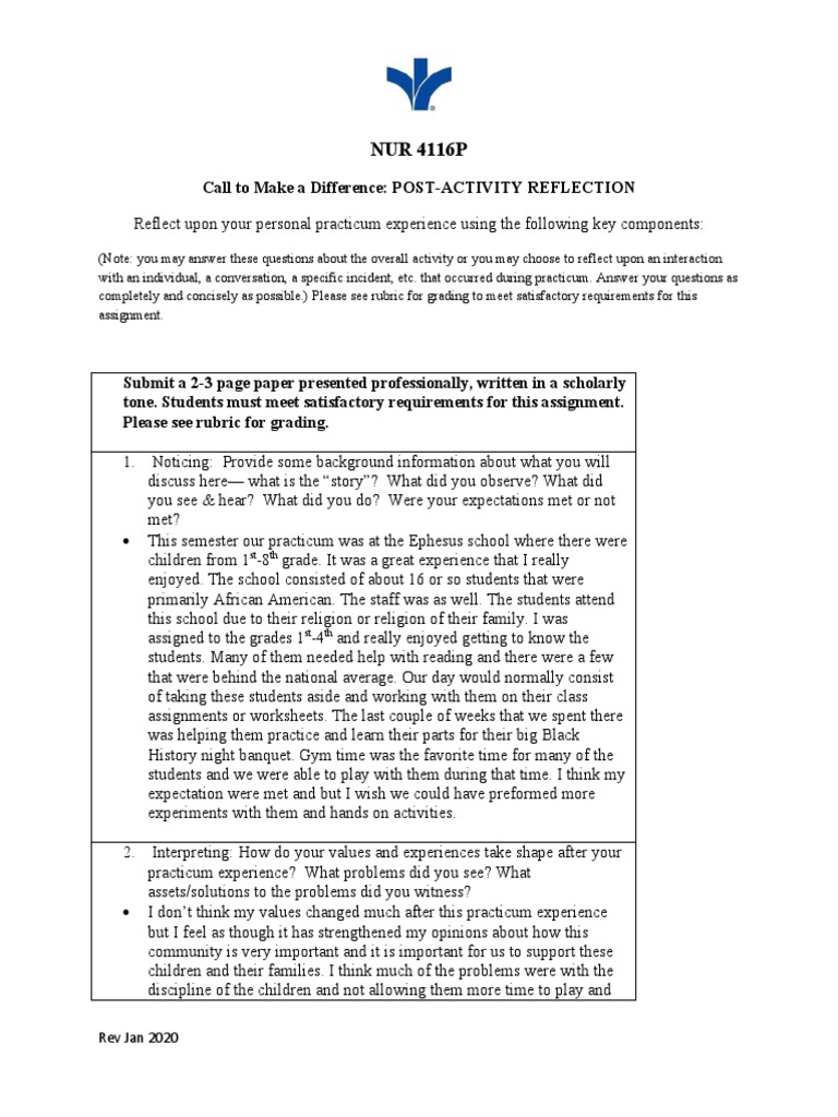Post-Activity Reflection | PDF | Behavior Modification | Learning
