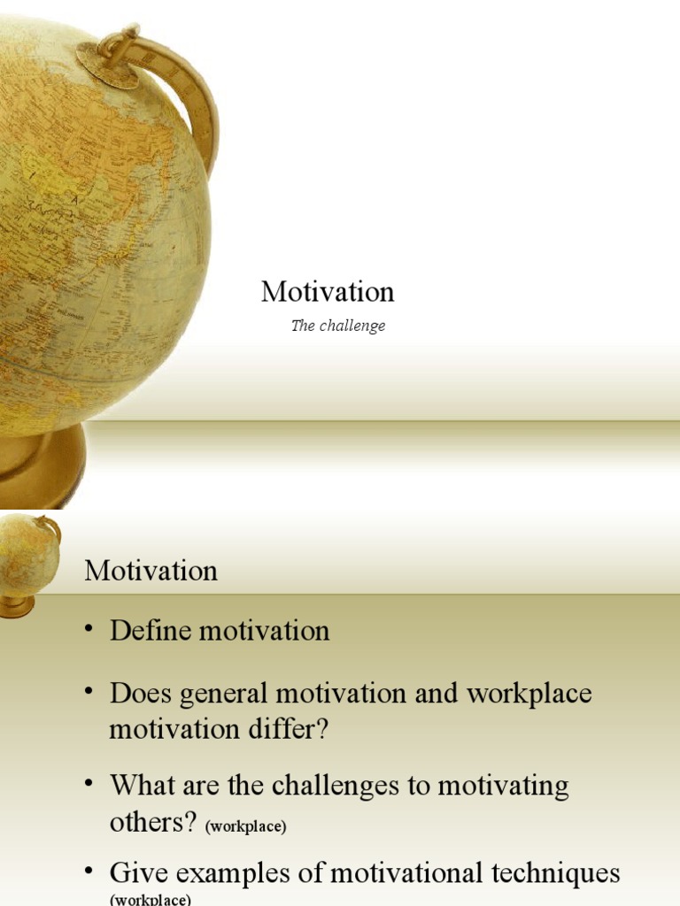 Motivation: The Challenge | PDF | Motivational | Motivation