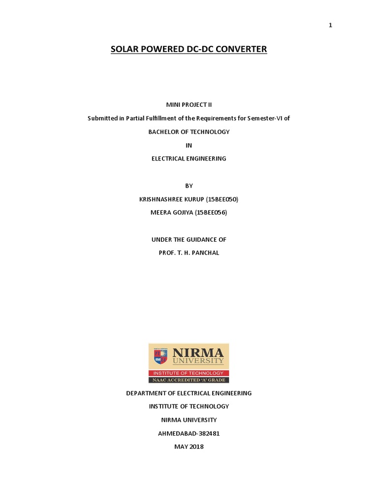 Solar Powered DC-DC Converter | PDF | Solar Power | Energy Development
