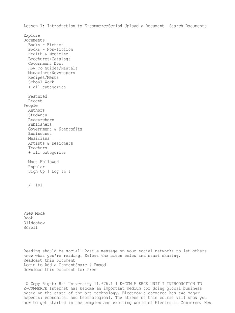 Lesson 1 Introduction To E-Commerce | PDF | E Commerce | Credit Card