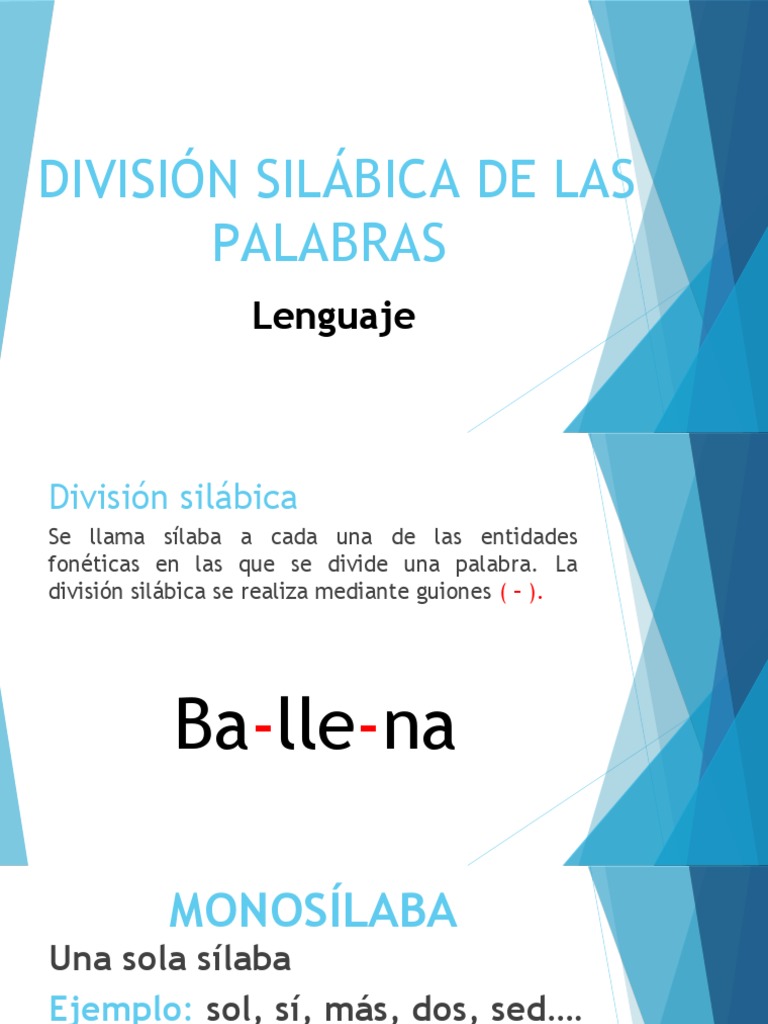División Silábica de Las Palabras | PDF | Artes del Lenguaje y Comunicación