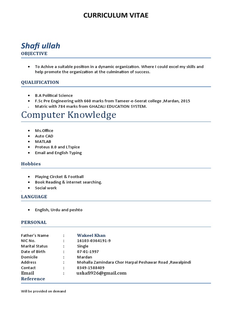 Computer Knowledge: Shafi Ullah | PDF